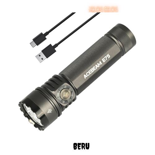 ACEBEAM E75 懐中電灯 高い演色性 CRI90 昼白色 5000K LEDフラッシュライト 3000ルーメン 高輝度 強力 ハンディライト ワークライト USB-