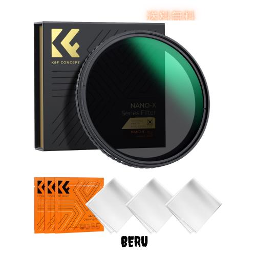 K＆F Concept 95mm 可変NDフィルター ND2-ND32 X状ムラ制御 AGC光学ガラス HD超解像力 超低反射率 28層ナノコーティング 撥水撥油キズ防止