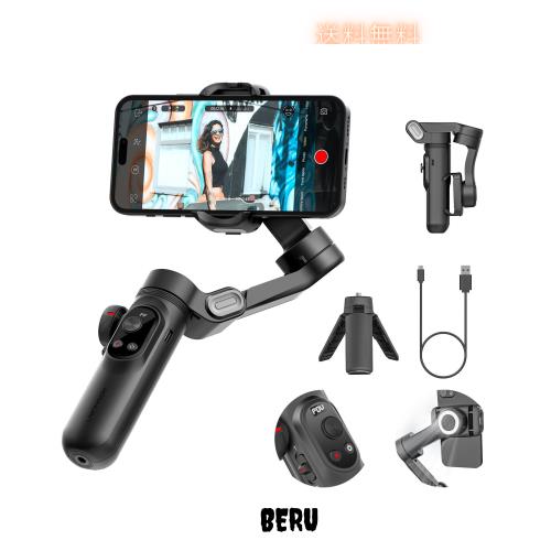AOCHUANスマート3軸ジンバルスタビライザー スマートフォン動画撮影用 OLEDディスプレイ フォーカスホイール270°ロールインセプションモ