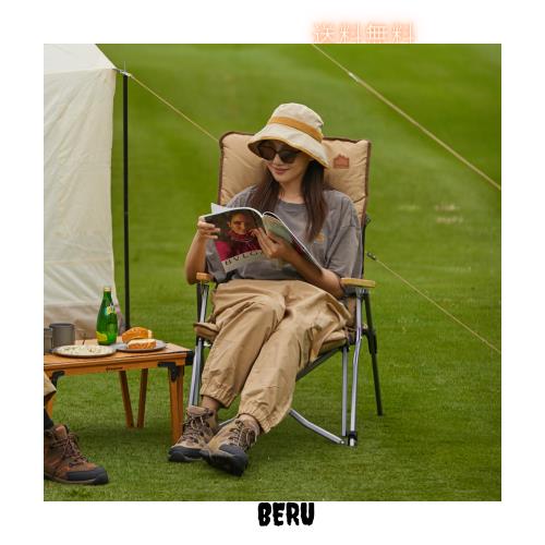 KingCamp アウトドア チェア ハイバック キャンプ 椅子 4段階調整 ふかふか脱着クッション 軽量アルミフレーム 竹製手すり 耐荷重120kg