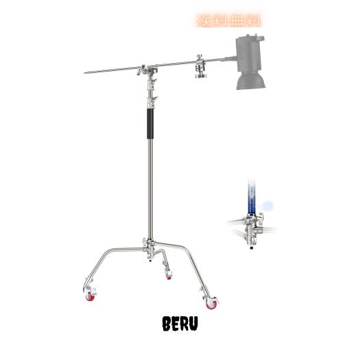 NEEWER 重型Cスタンド センチュリースタンド ブームアーム付き ステンレス鋼製 最大高さ330cm エアクッション 撮影用ライトスタンド キャ