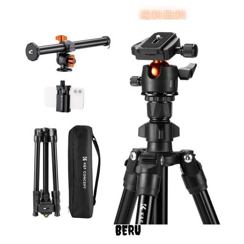 三脚 一眼レフ 三脚 K＆F Concept コンパクト 超軽量 延長ポール 中心軸付き 4段 160cm 360度回転 1/4”ネジクイックリリース マクロ撮影 2