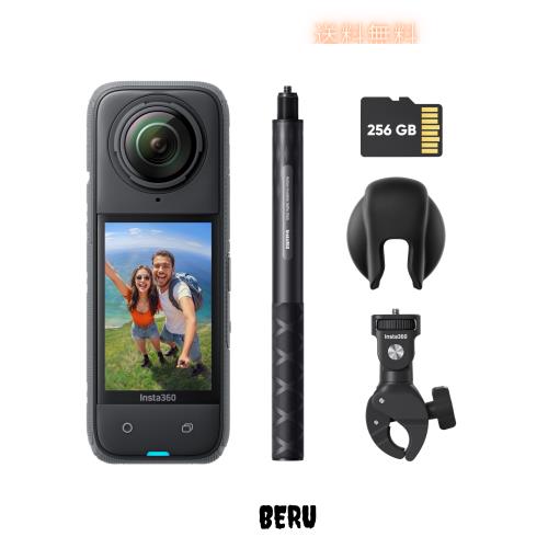 Insta360 X4-8K防水360度アクションカメラ、ウェアラブルカメラ、4K広角ビデオカメラ、見えない自撮り棒効果、着脱式レンズガード、135分