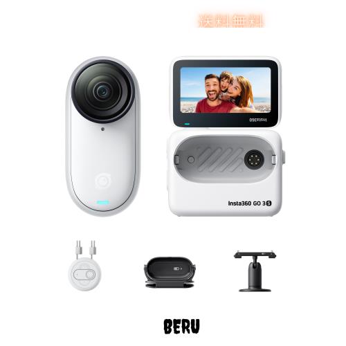 Insta360 GO 3S - 4K小型ウェアラブルVlogビデオカメラ、ハンズフリーPOV、どこでもマウント、手ブレ補正、バッテリー寿命140分、10m防水