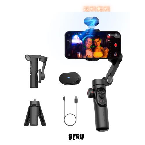 AOCHUAN iPhone ジンバル、AI トラッキング センサー付きスマートフォン用 3 軸ジンバル スタビライザー、iPhone/Android 用フォーカス