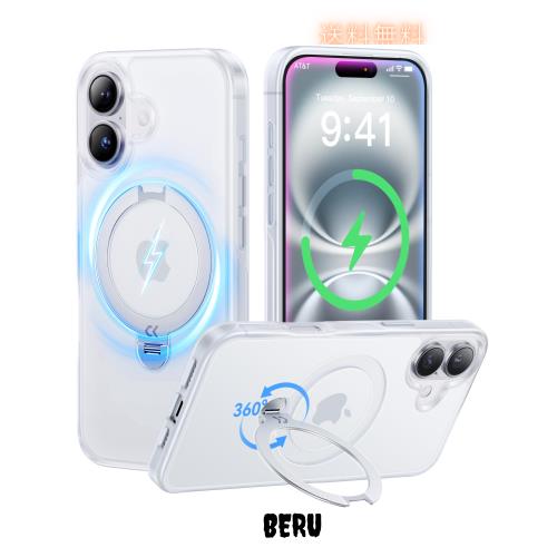 【2025最高傑作＆定点360度回転】CASEKOO iPhone 16 用 ケース 米軍MIL規格 耐衝撃 MagSafe対応 高耐久性【横縦両立・角度自由調整】 最大