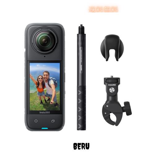 Insta360 X4-8K防水360度アクションカメラ、ウェアラブルカメラ、4K広角ビデオカメラ、見えない自撮り棒効果、着脱式レンズガード、135分