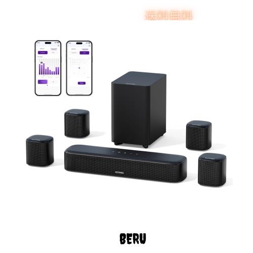 ULTIMEA テレビ用 サウンドバー 7.1CH サラウンド サウンド システム App制御対応 ピーク電力330W テレビスピーカー サブウーファー/サラ