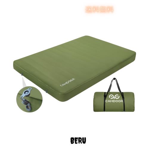 CAMDOOR キャンプ マット エアーマット ダブル 厚手 10cm 【90秒自動膨張･ソフトな手触り】インフレーターマット 自動膨張 キャンパー 車