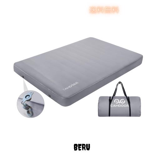 CAMDOOR キャンプ マット エアーマット ダブル 厚手 10cm 【90秒自動膨張･ソフトな手触り】インフレーターマット 自動膨張 キャンパー 車