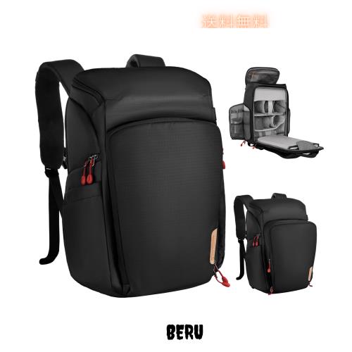 [K＆F Concept] カメラバッグ カメラバックパック カメラリュック 25L 大容量 おしゃれ 2気室 多機能 男女兼用 一眼レフバック 容量拡張可