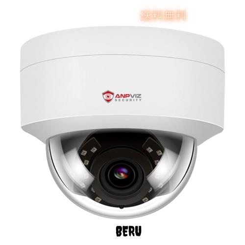 Anpviz 防犯カメラ 400万画素HD PoE対応 広角2.8mmレンズ搭載｜赤外線ナイトビジョン30m＆AI人感検知｜24時間録画可能｜IP66防水防塵｜メ