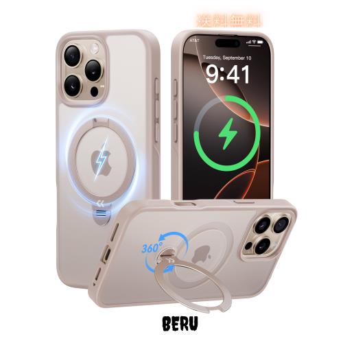 【2025最高傑作＆定点360度回転】CASEKOO iPhone 16 Pro 用 ケース 米軍MIL規格 耐衝撃 MagSafe対応 高耐久性【横縦両立・角度自由調整】