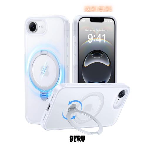 【2025最高傑作＆定点360度回転】CASEKOO iPhone 16e 用 ケース 米軍MIL規格 耐衝撃 MagSafe対応 高耐久性【横縦両立・角度自由調整】急速