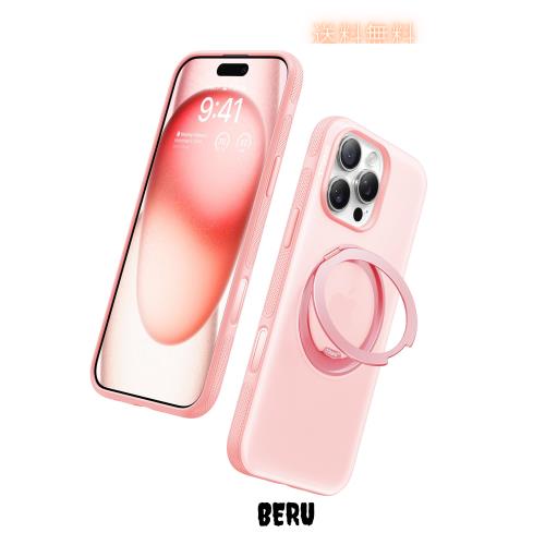 TORRAS iPhone 16 Pro 用 ケース カメラコントロールボタン付き【初夏トキメキタイム・多機能360度回転スタンド】縦横両対応 マグネット