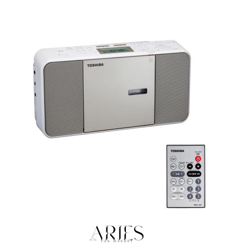 東芝 CDラジオ TY-C300(N) リモコン付 スリムボディモデル ワイドFM マイク端子 サテンゴールド 語学学習対応