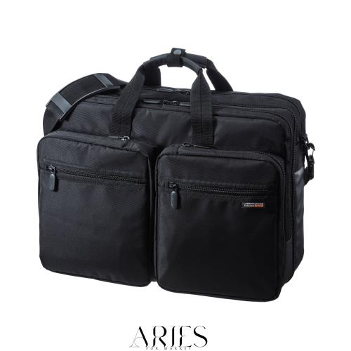 サンワサプライ 3WAYビジネスバッグ(出張用・大型) マチ拡張 大容量 撥水加工 軽量 15.6インチワイド対応 BAG-3WAY22BK 外寸:w450×h330