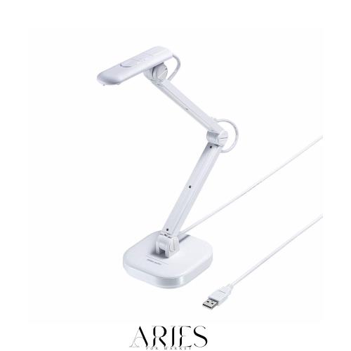 サンワサプライ USB書画カメラ 800万画素 CMOS オートフォーカス LEDライト搭載 ホワイト CMS-V46W