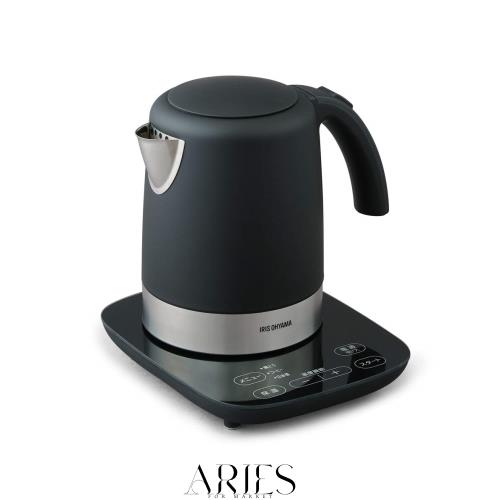 アイリスオーヤマ 電気ケトル ステンレスタイプ 1000ml 9段階温度調節付 保温設定付 沸騰後自動OFF フィルター掃除可能 ブラック IKE-D10