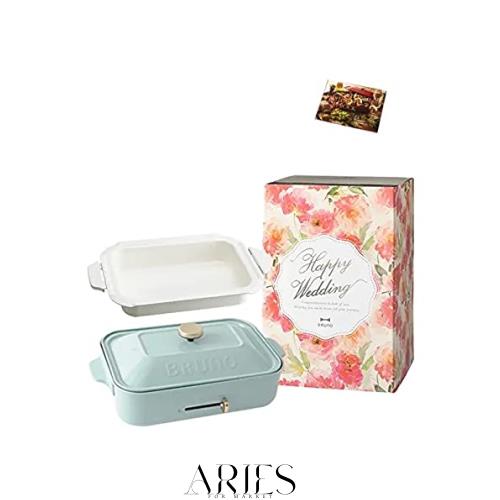 BRUNO ブルーノ コンパクトホットプレート 本体 プレート3種 (たこ焼き セラミックコート鍋 平面) 結婚祝い スリーブ レシピブック 付き