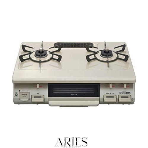 リンナイ ガステーブル 幅約60cm 片面焼グリル プッシュ点火 右強火力 プロパン用 ベージュ KG67BER/LP