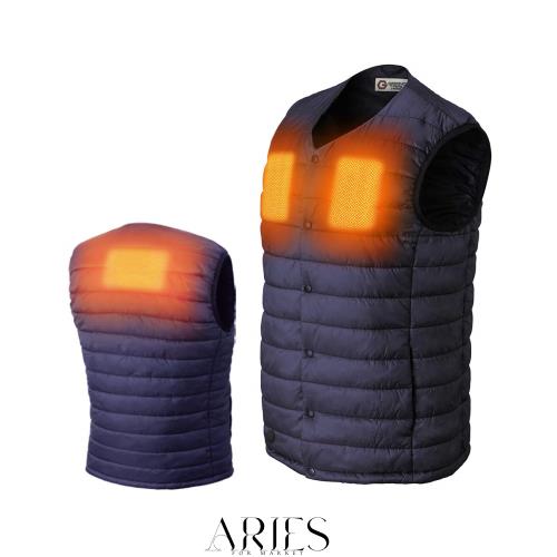 [アイリスオーヤマ] 電熱ベスト 軽量 ダウン90% 入り 4段階温度調節 カーボンナノチューブヒーター インナーベスト ヒートウェア ネイビ