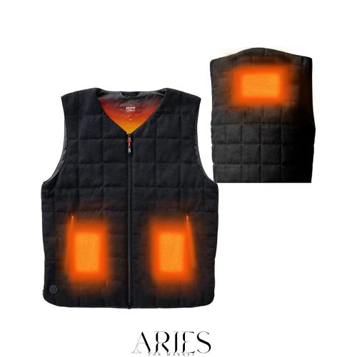 [アイリスオーヤマ] ツイード調ヒートベスト ビジネスベスト ヒートウェアベスト 速暖30秒 1分で+11度体感 洗えて清潔 4段階温度調節 カ