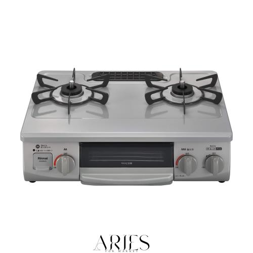 リンナイ ガステーブル 都市ガス12A・13A用 幅約56cm 片面焼きグリル 右強火力 KG35NGRR/13A スカイグレー