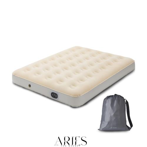 【防災対策にも!】 アイリスオーヤマ 電動エアーベッド 簡易ベッド ダブル ベロア調 30秒ですぐ膨らむ 付き 厚み25cm極厚ボリューム 収納