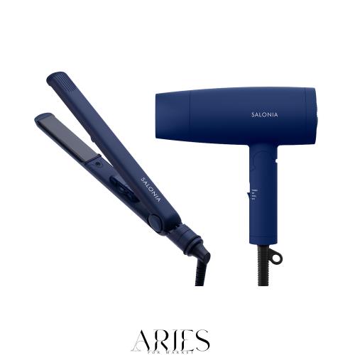 SALONIA サロニア スターターセット ドライヤー ヘアアイロン 24mm ネイビー