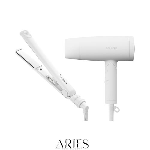 SALONIA サロニア スターターセット ドライヤー ヘアアイロン 24mm ホワイト