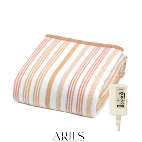 ライフジョイ 電気毛布 日本製 掛け 敷き 兼用 シングル オレンジ 188cm×130cm 洗濯可能 8時間OFFタイマー機能付 室温センサー付 頭寒足