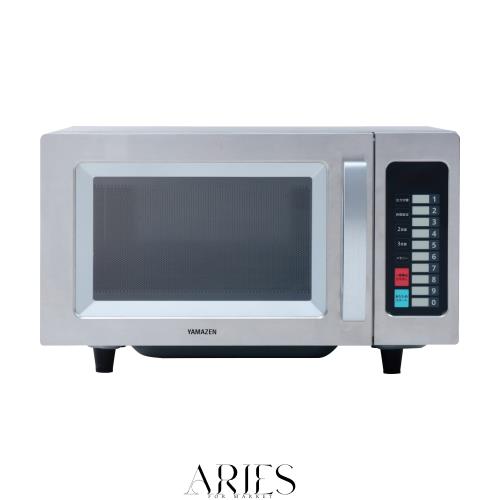 [山善] 業務用 電子レンジ 単機能 23L フラットテーブル ヘルツフリー 単相100V 出力切替5段階 メモリー登録10パターン ステンレスボディ