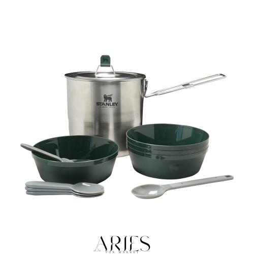 STANLEY(スタンレー) クックセット フォーフォー シルバー アウトドア 野外 キャンプ 調理セット 4人用 食洗機可 保証 10650-012 (日本正