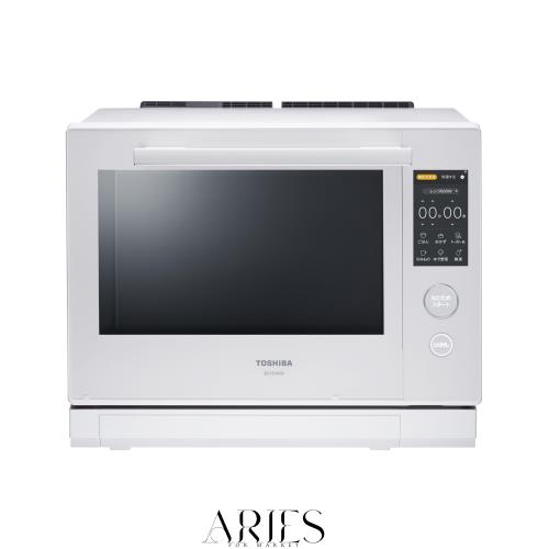 TOSHIBA(東芝) スチームオーブンレンジ 石窯ドーム 30L ER-YD7000(W) グランホワイト 2段調理 手間なしお手入れ スマートフォン連携 フラ