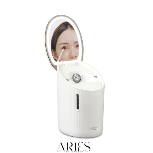 TVで放映/【VoCEベスコス受賞・ロート製薬監修】アイリスオーヤマ フェイススチーマー 3モード搭載 ライト3種類 大容量タンク ミラー付