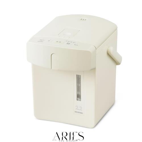【節電対策】アイリスオーヤマ 電気ポット 2.2リットル 小型 安全ロック 空焚き防止機能 保温調整 マイコン式 アイボリー IAHD-222-C お
