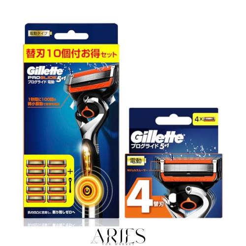 ジレット カミソリ 髭剃り 電動 ひげそり 深剃り 本体 替刃 14個 プログライド