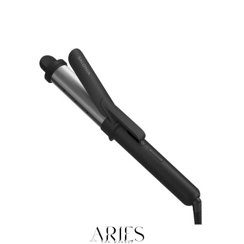 SALONIA サロニア スムースシャイン カールアイロン ヘアアイロン コテ 32mm ブラック【Amazon.co.jp限定】