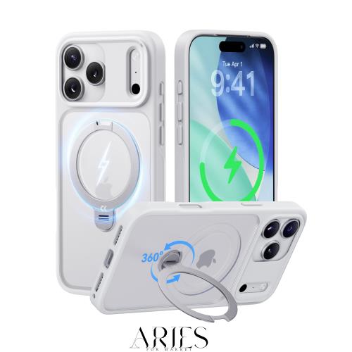 【2025最高傑作＆定点360度回転】CASEKOO iPhone 17 Pro 用 ケース MagSafe対応 米軍MIL規格 360°全方向耐衝撃 【横縦両立・角度自由調整