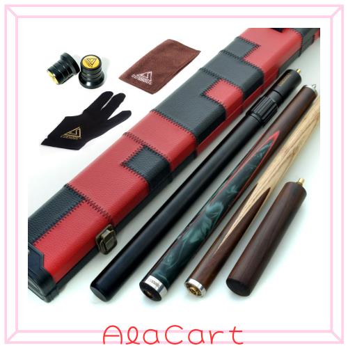 CUESOUL 57”ハンドスプライス3/4ジョイントスヌーカーキュー+延長キュー×2+レザーレットキューケース1個(CSSC-D417)