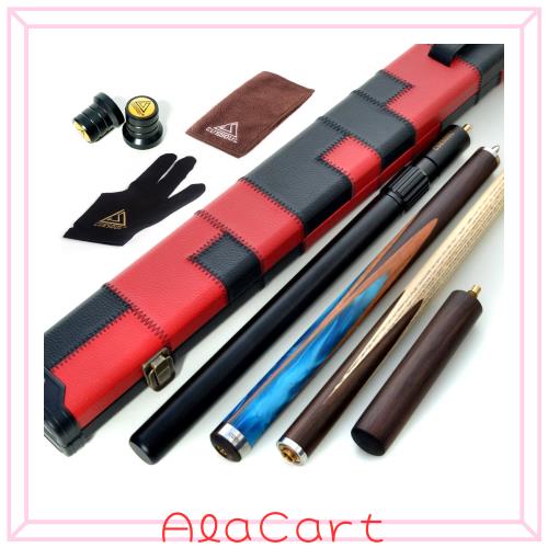 CUESOUL 57”ハンドスプライス3/4ジョイントスヌーカーキュー+延長キュー×2+レザーレットキューケース1個(CSSC-D416)