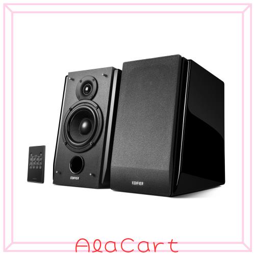 Edifier R1850DB アクティブ ブックシェルフスピーカー Bluetooth V5.1 PC/TV/PS5用，2ウェイ 70W RMS出力，アンプ内蔵 - 0.75インチ・ト