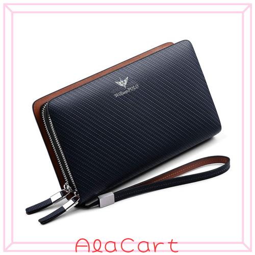 ハナ（HANA）本革 セカンドバッグ クラッチバッグ クラッチ 式 メンズ 大容量 ダブルファスナー メンズポーチ 手持ちバッグ 財布 トップ