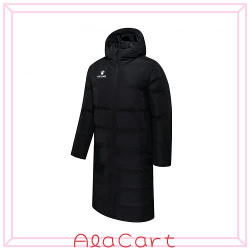 [ケルメ] ベンチコート メンズ サッカー ロングコートアウトドアコートトレーニング (ブラック, M)