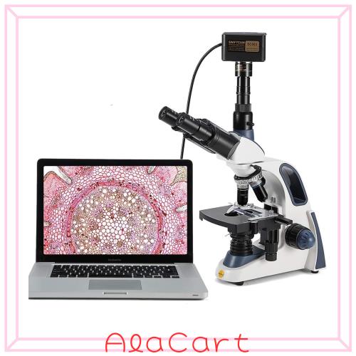 SWIFT 三眼生物顕微鏡 高性能3眼タイプ生物顕微鏡 最大2500X拡大 デジタルカメラ付 Swiftcam 500万画素 USB3.0 ジーデントップ式30度傾斜