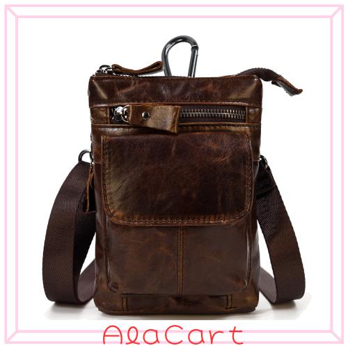 ウエストバッグ メンズ 本革 3way ベルトポーチ レザー ウエストポーチ ショルダーバッグ 小型 メッセジャーバッグ 携帯ポーチ カラビナ