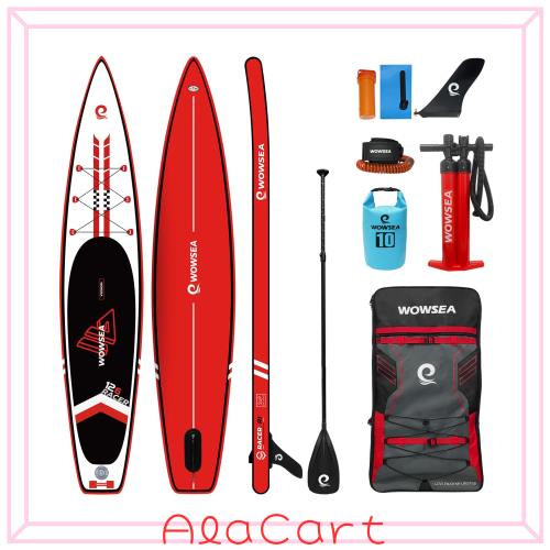 WOWSEA Traveller W1 競技 インフレータブル スタンドアップパドルボード 12.6’(380cm)×29”(74cm)×6”(15cm) 安定性 競技用SUPボード ヨ