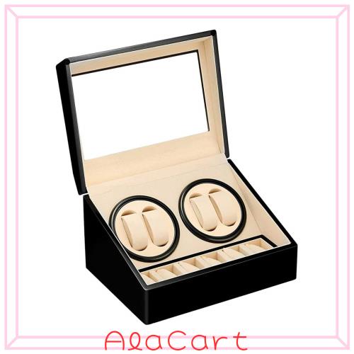 LUYING ワインディングマシーン （4本巻き+6本収納） ウォッチワインダー 自動巻き時計ワインディングマシーン 静音設計 腕時計自動巻き