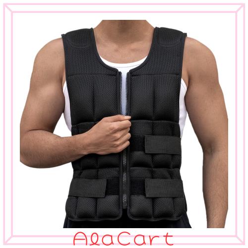 AIFY ウエイトベスト ウエイトジャケット 重量調節可 パワーベスト 加重ベスト パワージャケット 重り 食い込み防止の肩パッド付き 筋ト